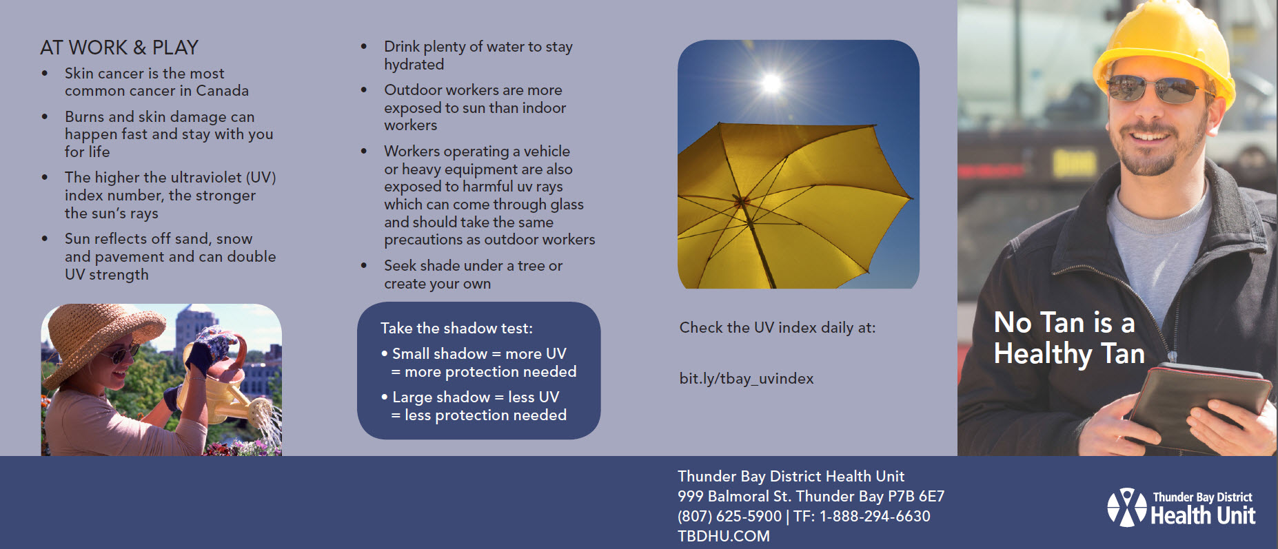Daily UV Index | Thunder Bay District Health Unit